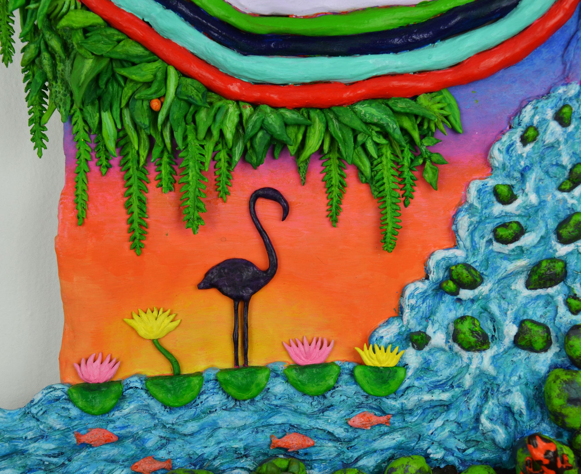 Flamingo Waterfall Sunset